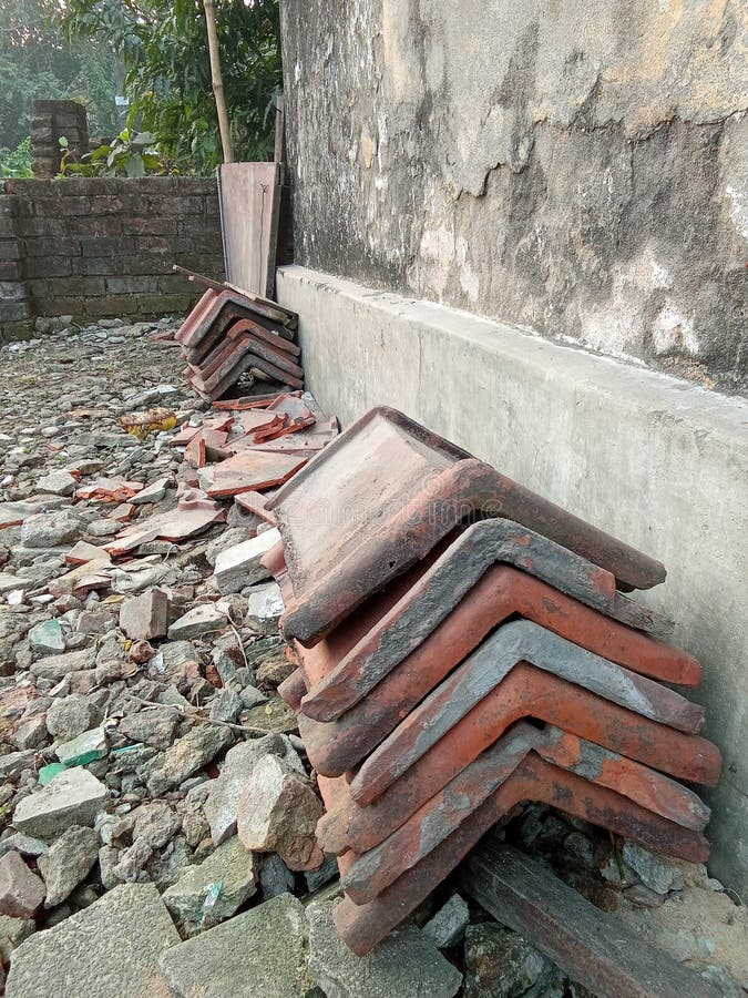 OLD BRICK TILES stock image. Image of easily, rock, brick - 242112601