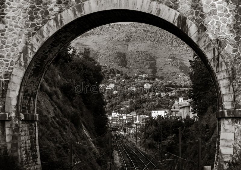 Old Brick Tunnel in the Italian Mountains Stock Photo - Image of motion ...