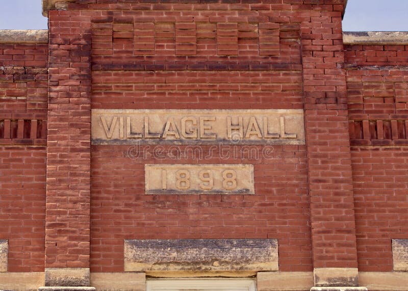 Old Brick Village Hall Facade Editorial Image - Image of historic ...