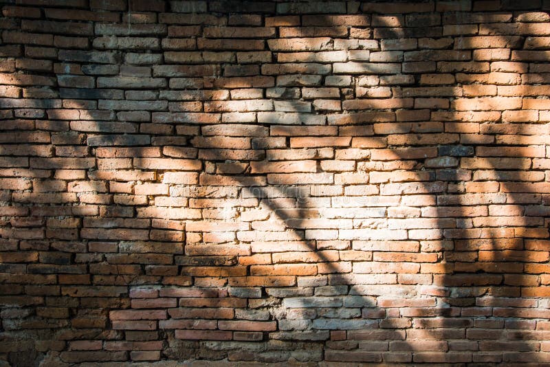 Old Brick Wall with Black Shadow Stock Photo - Image of rock, dark ...