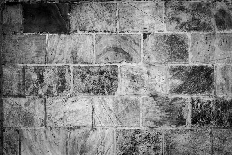 Old Brick Wall. Black and White Photo with Vignetting Effect Stock ...