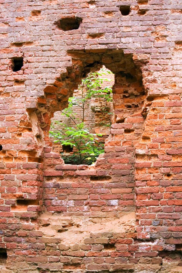 Old Brick Wall with a Breach Stock Photo - Image of retro, cement: 6187480