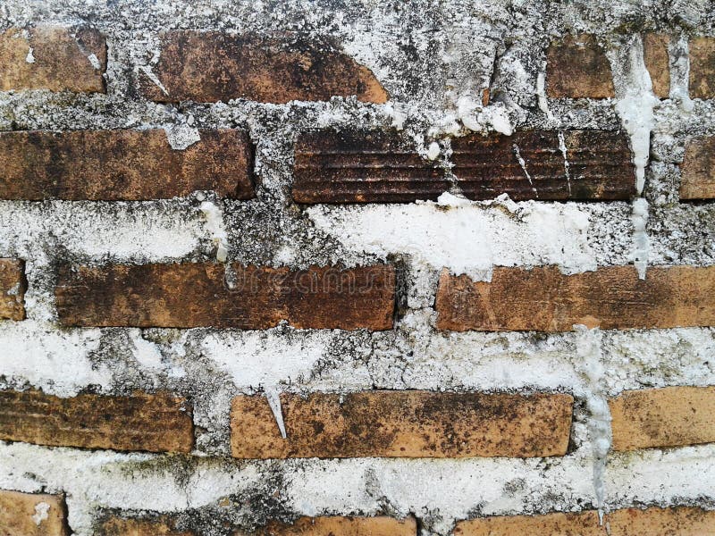 Old Brick Wall with Cement Trace Texture Background Stock Photo - Image ...