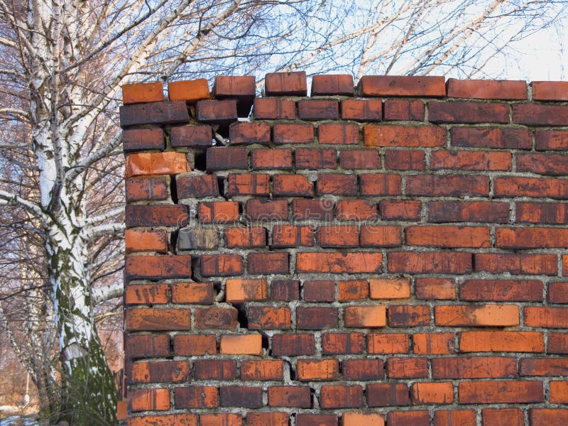 Old brick wall stock image. Image of cracked, crashed - 46599001