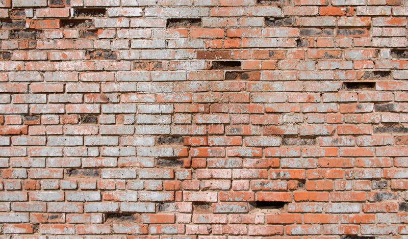 Old Brick Wall with Cracks and Fallen Bricks Stock Image - Image of ...