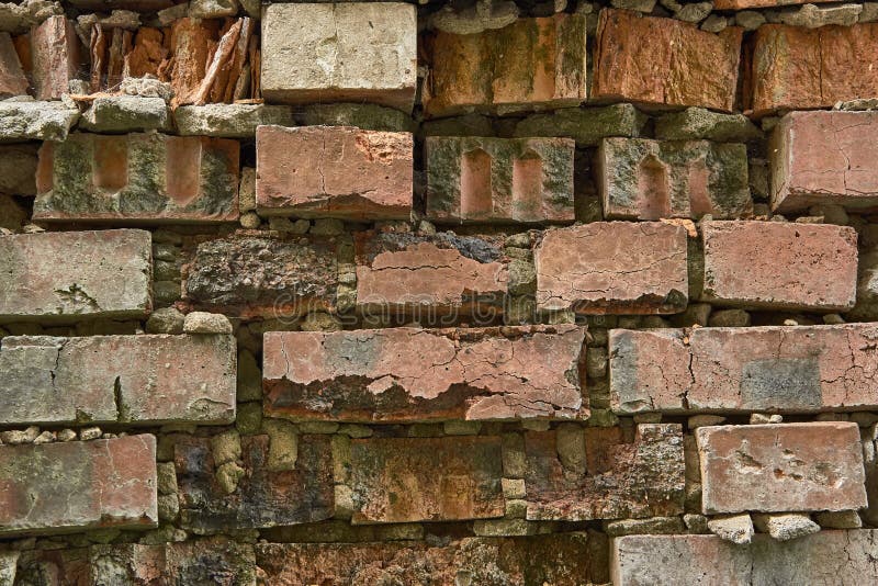 Old Brick Wall with Crumbling Bricks from Time To Time Stock Photo ...