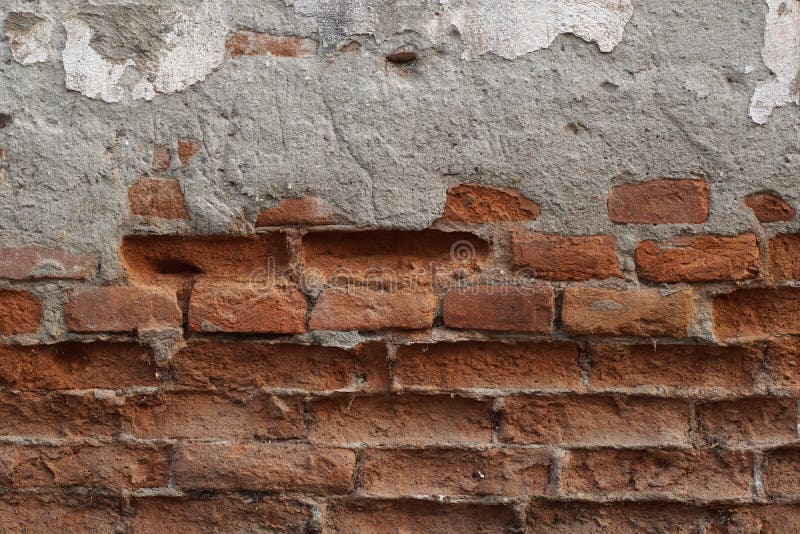 Old Brick Wall with Fallen Plaster Stock Image - Image of rough, house ...