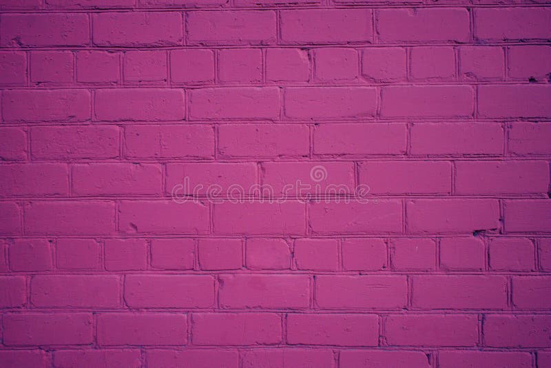 Old Brick Wall Freshly Painted in Purple Color Stock Image - Image of ...