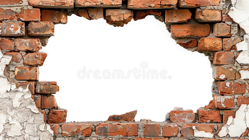 Old Brick Wall with a Hole in the Middle, Stock Illustration ...