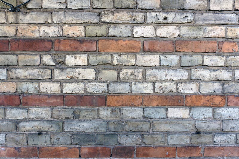Old Brick Wall with Lines of Bricks. Stock Image - Image of close ...