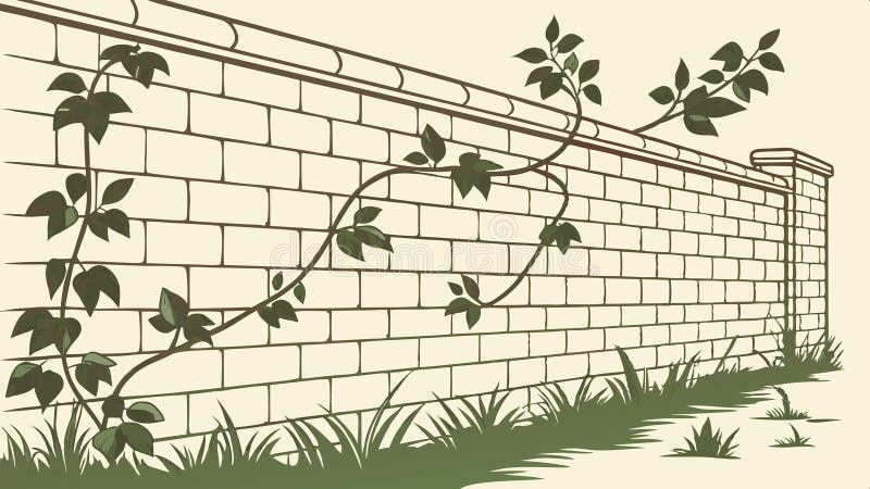 Old Brick Wall Overgrown with Vines, Rustic Texture and Garden Backdrop ...