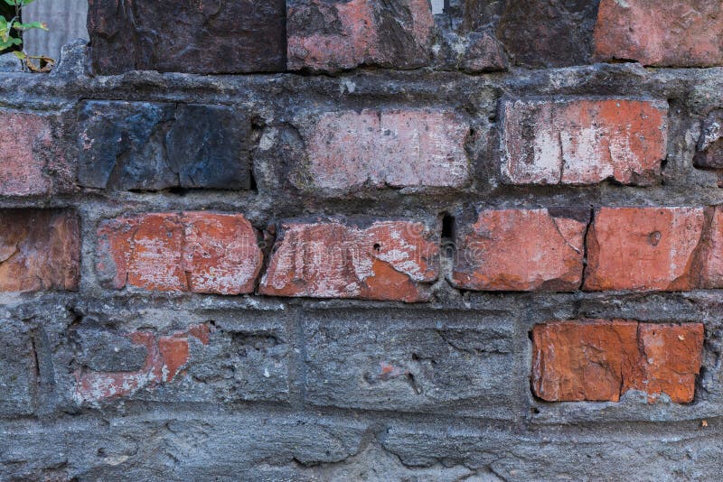 Old Brick Wall with Plaster and Decal Stock Image - Image of crack ...