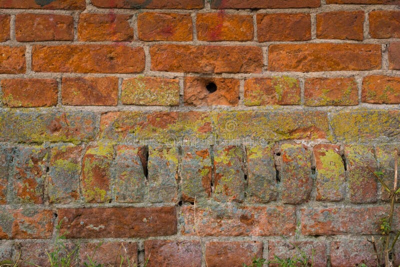 Old Brick Wall with Plaster and Decal Stock Image - Image of building ...