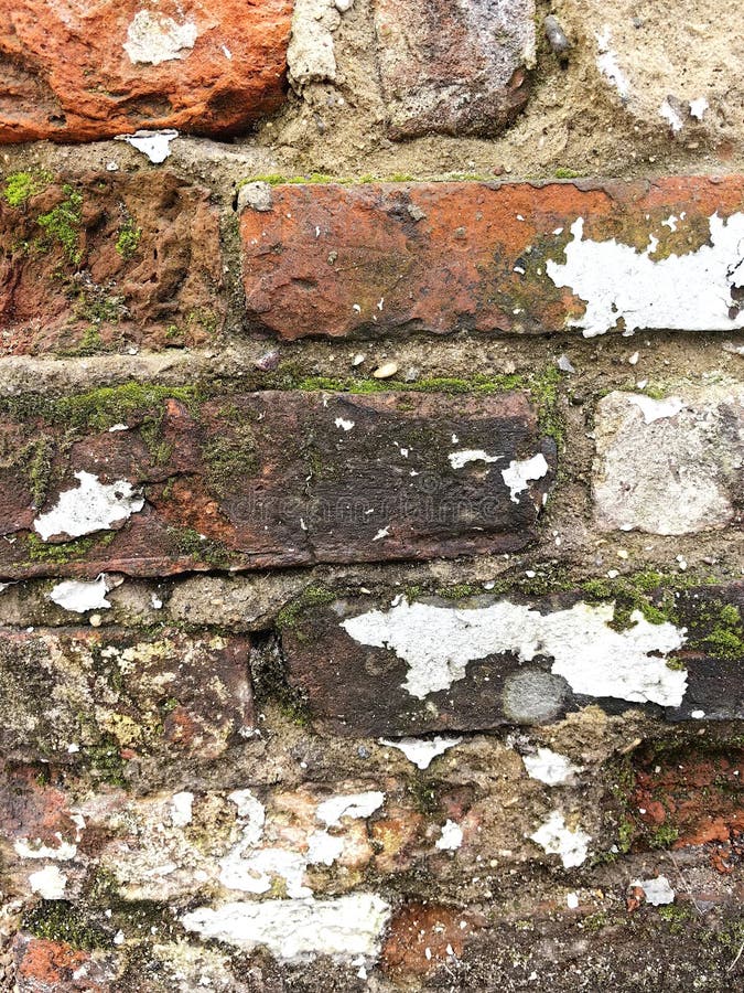 Old Brick Wall with Plaster Remnants Stock Photo - Image of weathered ...