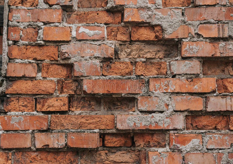 Old Brick Wall. Red Bricks in a Row Background. Grunge Texture. Stock ...
