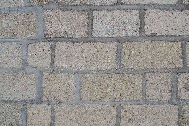 Old Brick Wall of Sandy Color. Texture, Background Stock Image - Image ...