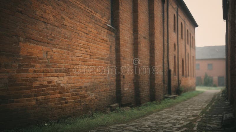 Old Brick Wall on the Side View Stock Illustration - Illustration of ...