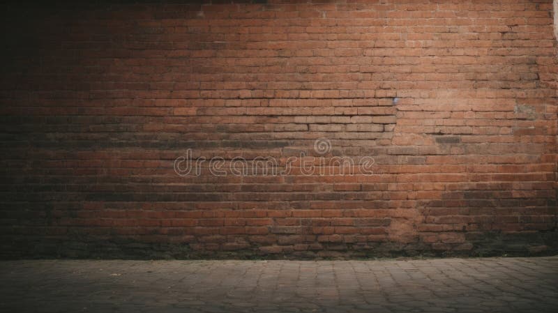 Old Brick Wall on the Side View Stock Illustration - Illustration of ...