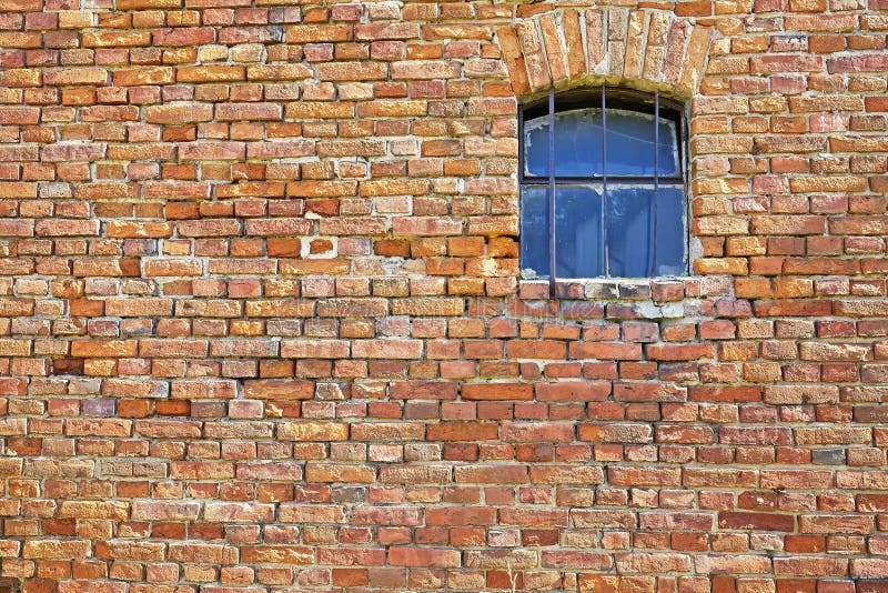 Old Brick Wall with a Small Window Stock Photo - Image of outdoors ...