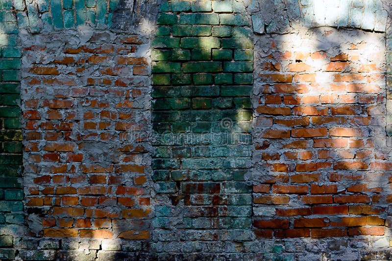 Old Brick Wall Texture Background with Worn Off Paint Stock Image ...