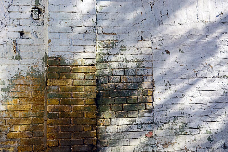 Old Brick Wall Texture Background with Worn Off Paint Stock Photo ...