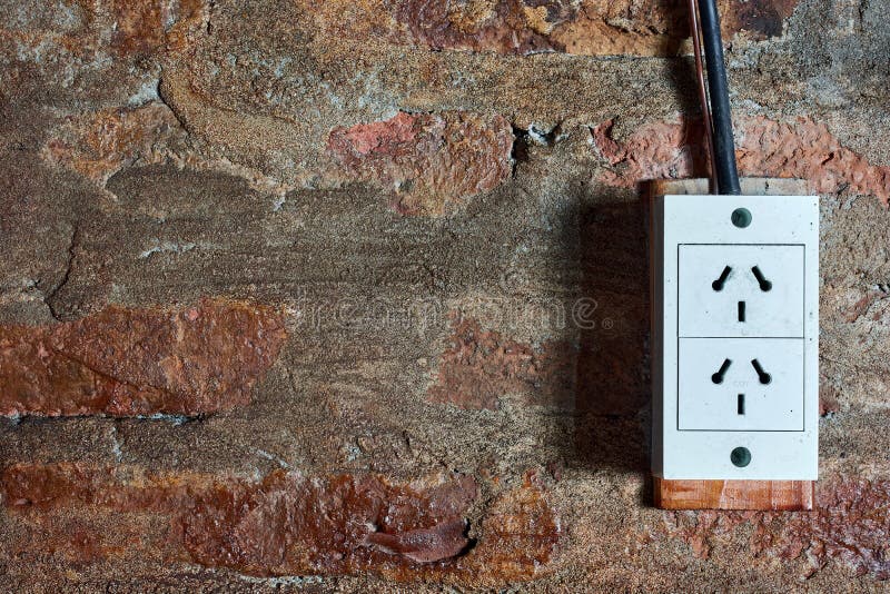 Old Brick Wall Texture and Plug Stock Image - Image of retro, home ...