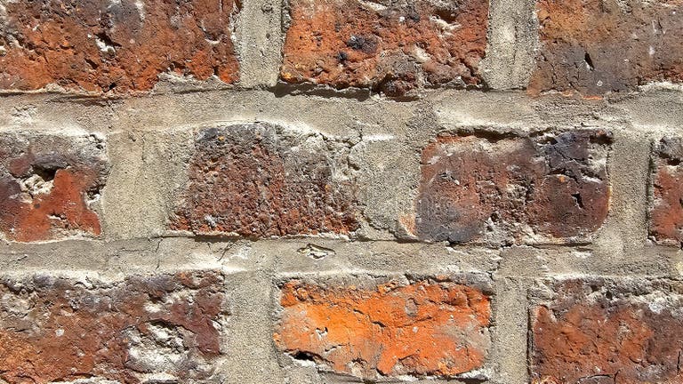 Old Brick Wall Texture: Rustic Bricks with Mortar Joints Stock Image ...