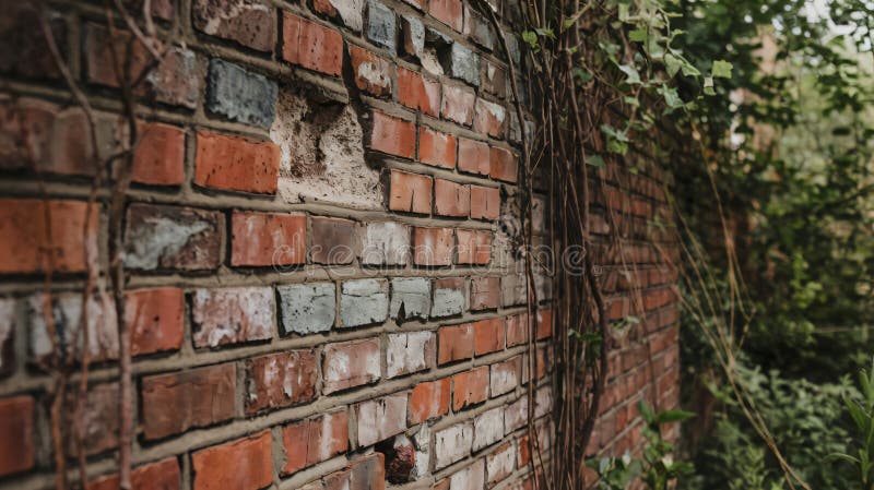Old Brick Wall with Vines, Rustic Texture Background High Quality Image ...