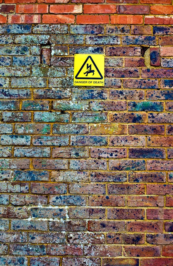 Danger sign on wall stock photo. Image of electrocution - 28732806