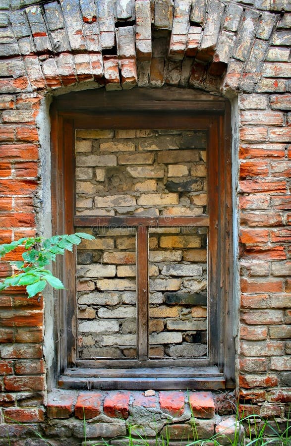Old brick wall with window stock image. Image of black - 26803263