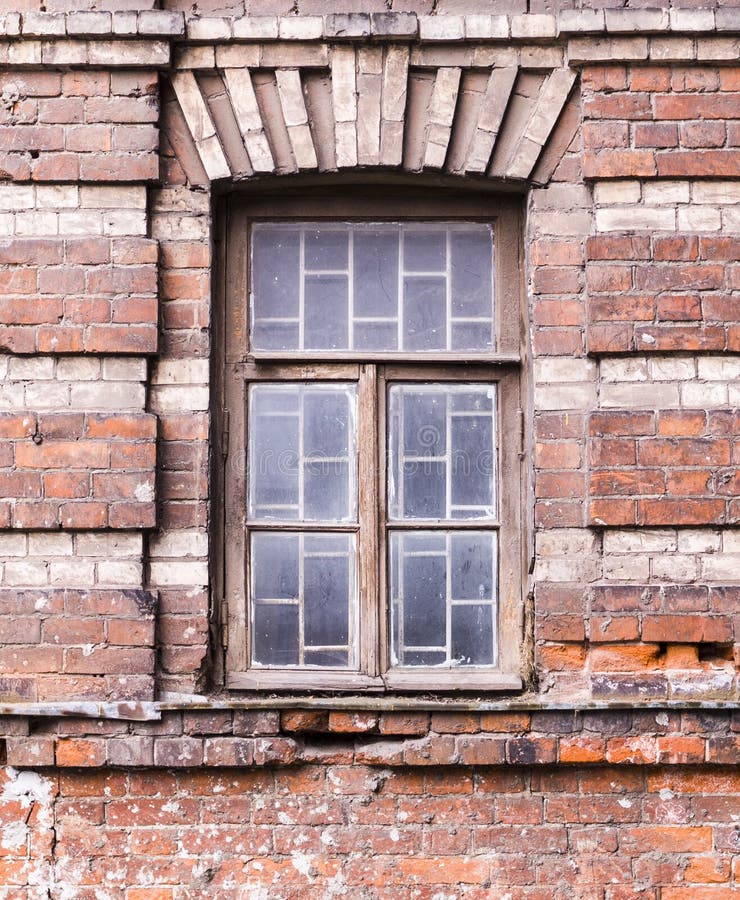 Old Brick Wall with a Window. Architecture, Details. Stock Image ...