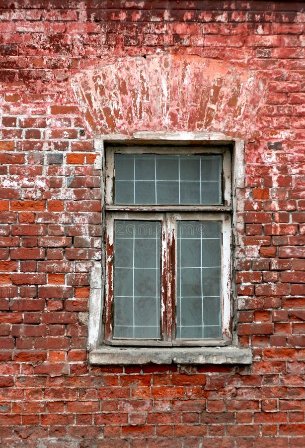 Old Brick Wall with Window Background Stock Image - Image of brickwall ...
