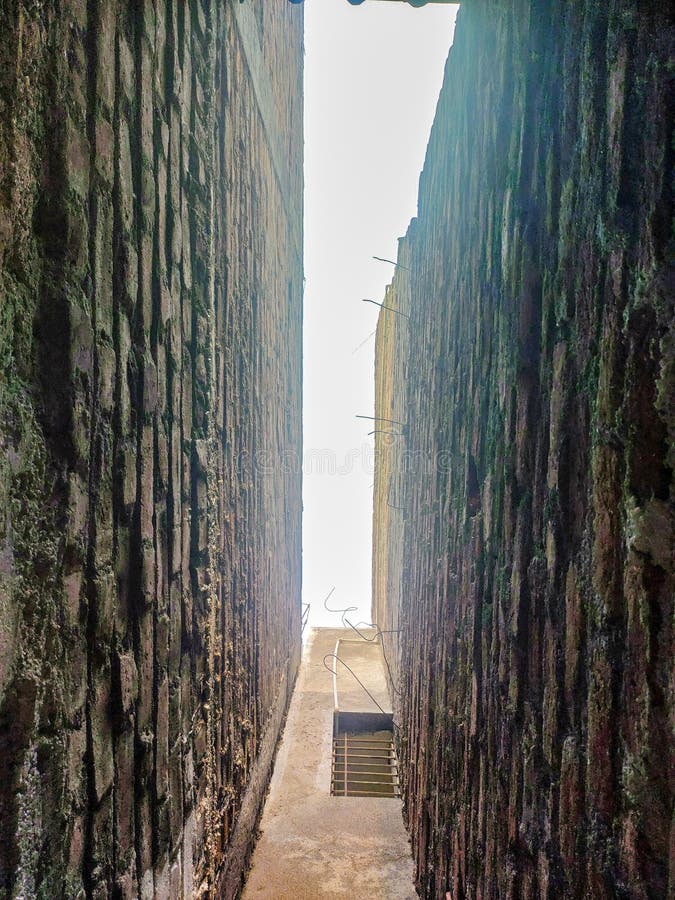 Old Brick Walls between Two Houses with Sky Visible Editorial Photo ...