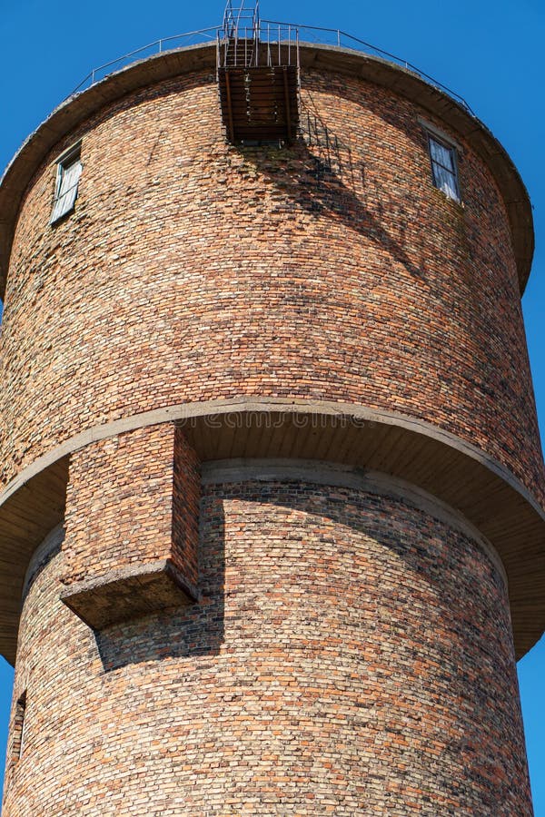 An Old Brick Water Tower. the Exterior is an Old Architecture Stock ...