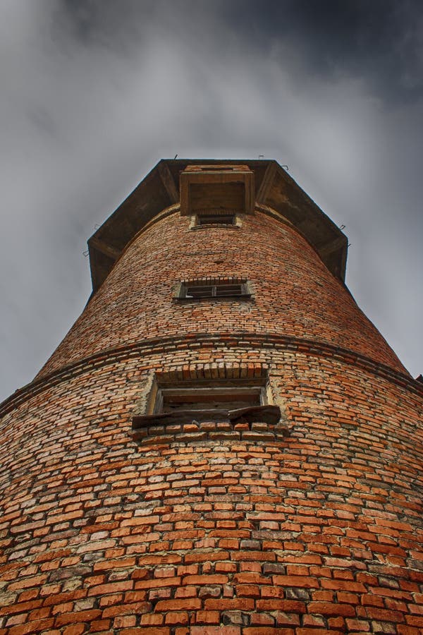 Old brick water tower. stock photo. Image of foliage - 94531536