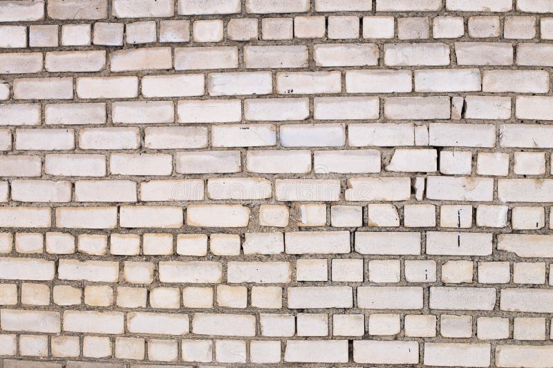 Old Brick White Color Wall Background. Light Stone Texture Stock Photo ...