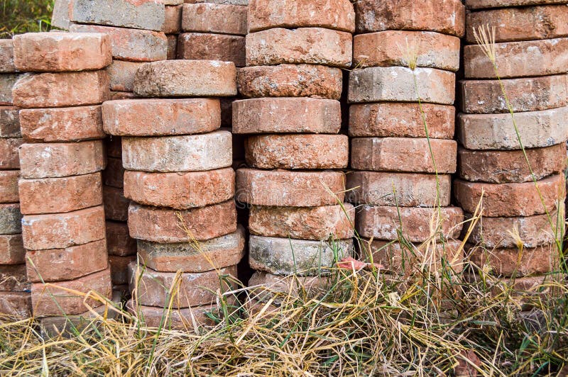 Weed in Bricks stock image. Image of brown, bricks, lines - 27318955