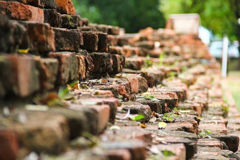 Old Bricks in Old Temple of Thailand Stock Image - Image of indian ...