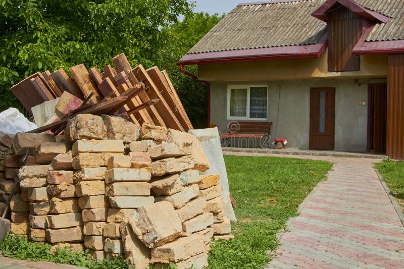 Old Bricks in a Pile,a Pile of Old Building Materials, Bricks and ...