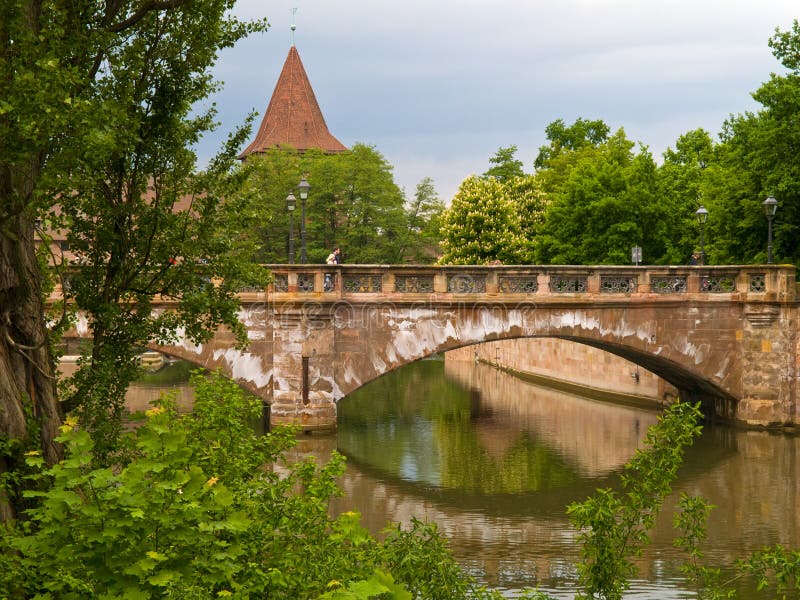 Old bridge stock image. Image of leaves, green, park, medieval - 5469647