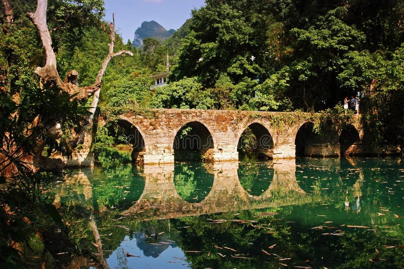 Chinese stone bridge stock image. Image of arch, green - 21838253