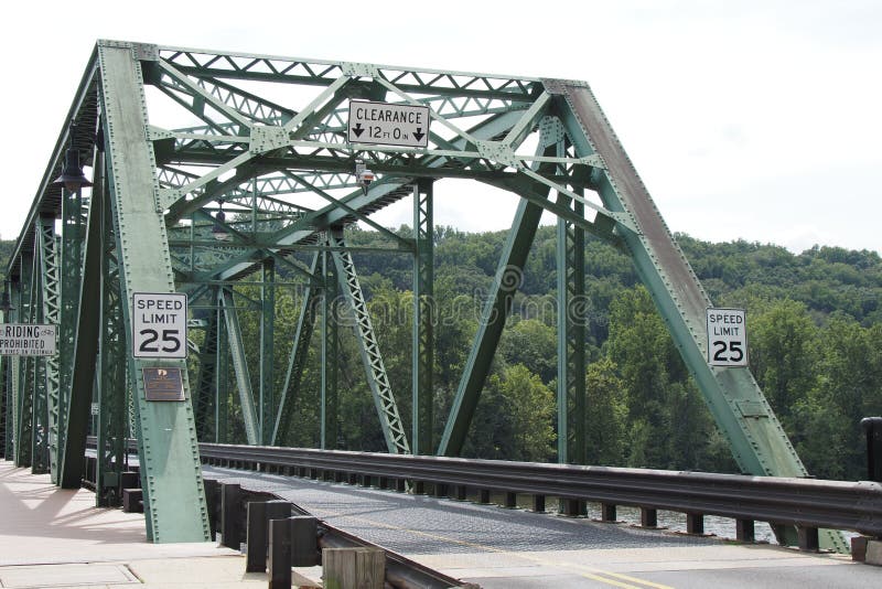 The Old Bridge Crosses the Delaware River at Stockton,NJ Stock Image ...