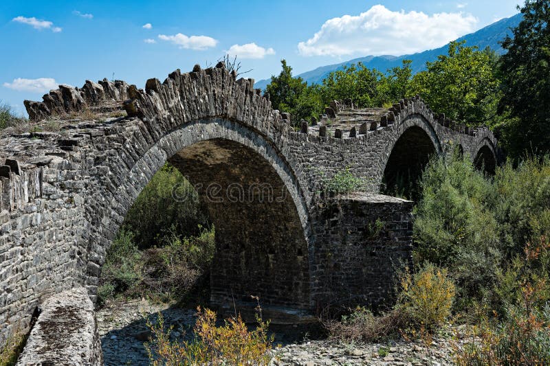 Old bridge in Greece stock photo. Image of famous, beautiful - 207241312