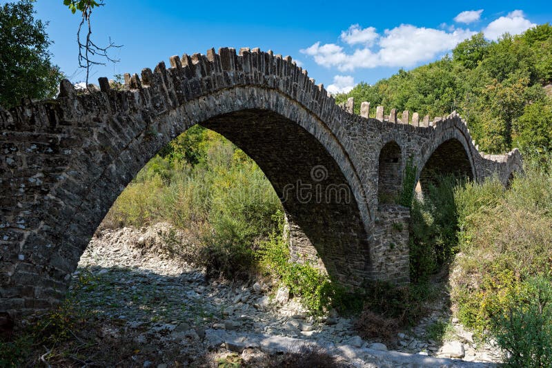 Old bridge in Greece stock photo. Image of landmark - 207562852