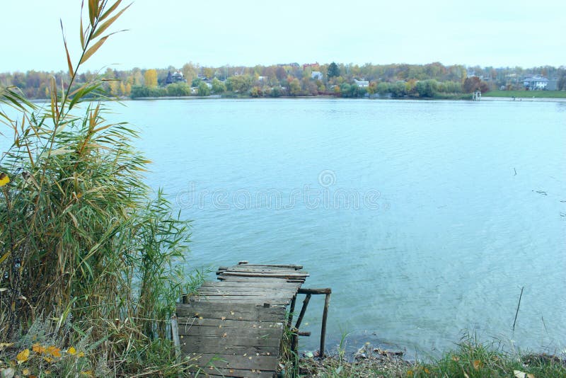 Old Bridge on the Lake. Cropped Shot of the Lake Stock Image - Image of ...