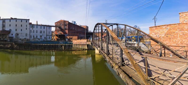 Old Bridge and Mill in Brzeg, Poland Stock Image - Image of panorama ...