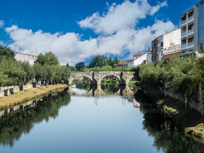 Old Bridge in Monforte De Lemos Stock Image - Image of monforte ...