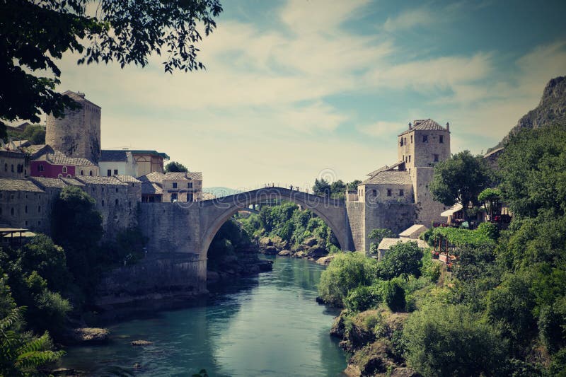 Old Bridge in Mostar - Protected by UNESCO Stock Photo - Image of ...