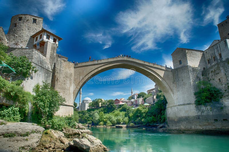 Old Bridge in Mostar - Protected by UNESCO Stock Image - Image of ...