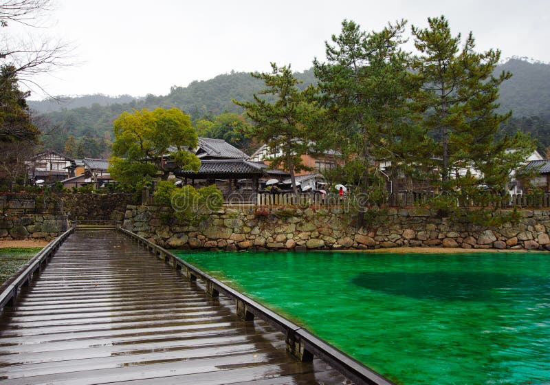 Torii and Old Japan Shine in Miyajima Islands Stock Image - Image of ...